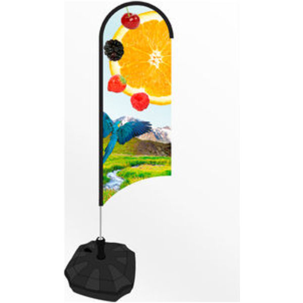Promotional Medium Wing Feather Flag Banner With Water/Sand Base