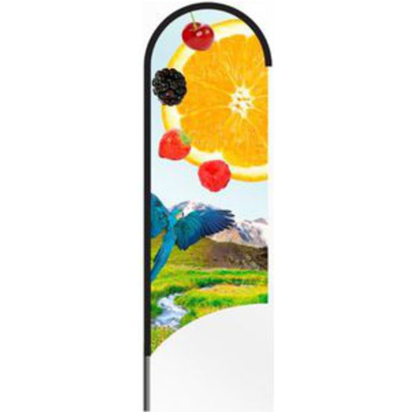 Printed Medium Wing Feather Flag Banner With Spiked Base