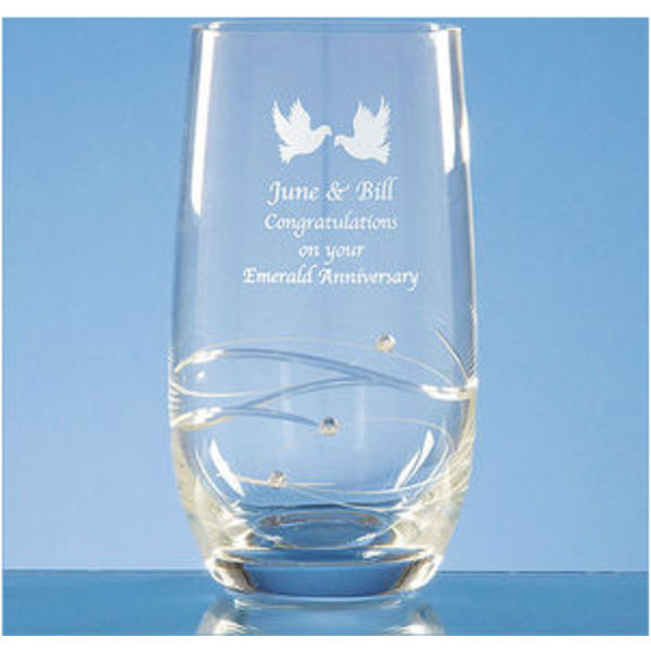 Promotional Single Diamante High Ball with Spiral Design Cutting