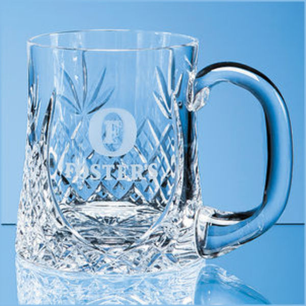Printed 0.425ltr Lead Crystal Sloped Panel Tankard | Peak Level ...