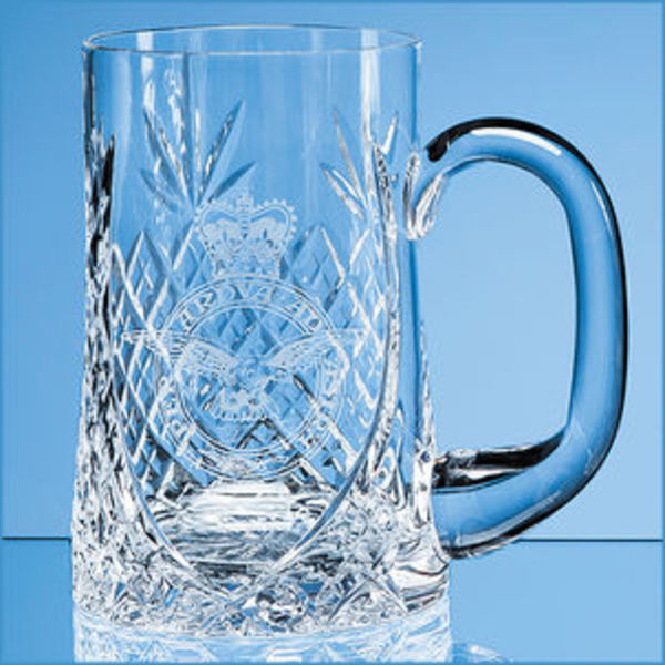 Printed 0.595ltr Lead Crystal Sloped Panel Tankard | Peak Level ...