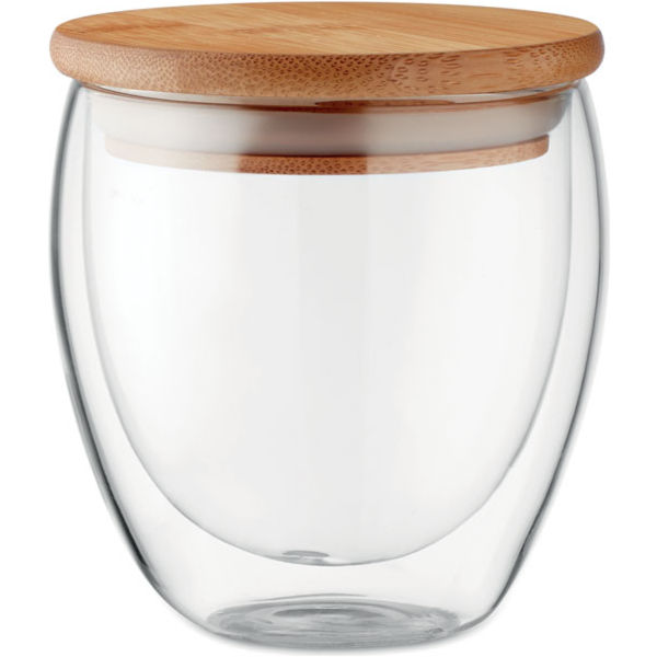 Printed Double wall glass 250ml | Windrose Merchandise