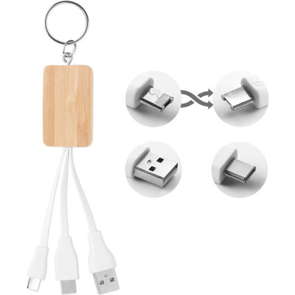 Printed Bamboo 3-In-1 Cable