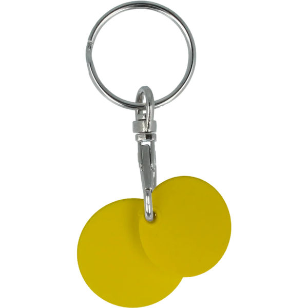 Printed Multi Euro Trolley Coin Keyring- Both Side