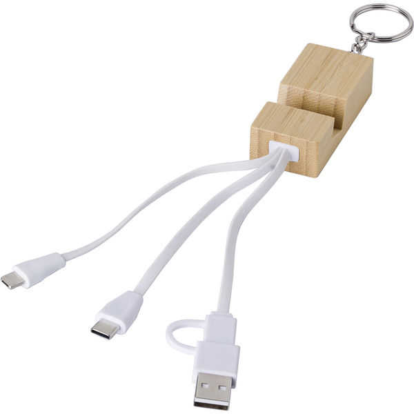 Printed Bamboo charger and keychain | Peak Level Merchandise Ltd