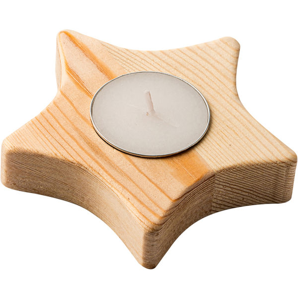 Printed Wooden star candle | Peak Level Merchandise Ltd